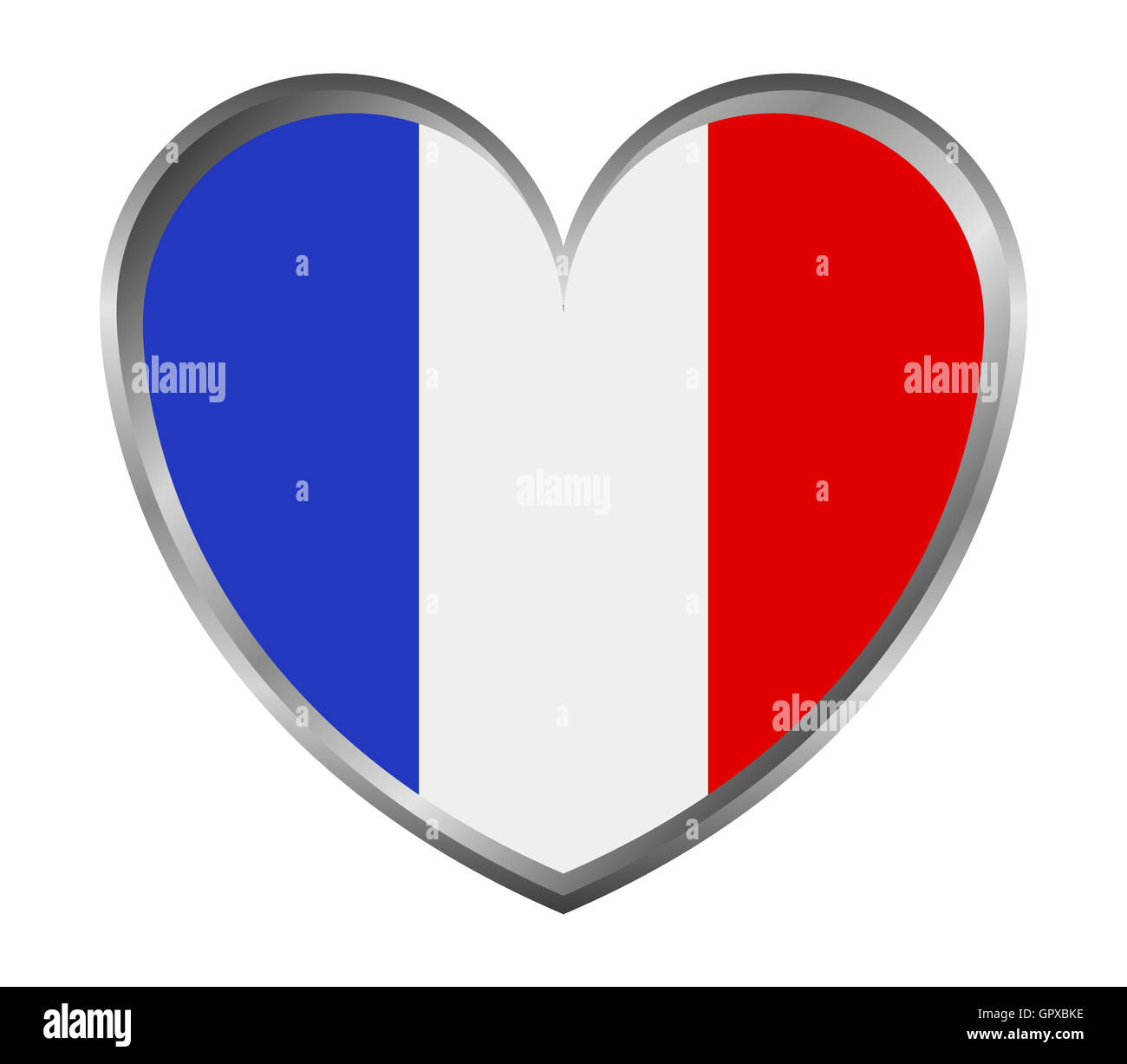 heart with France flag Stock Photo - Alamy