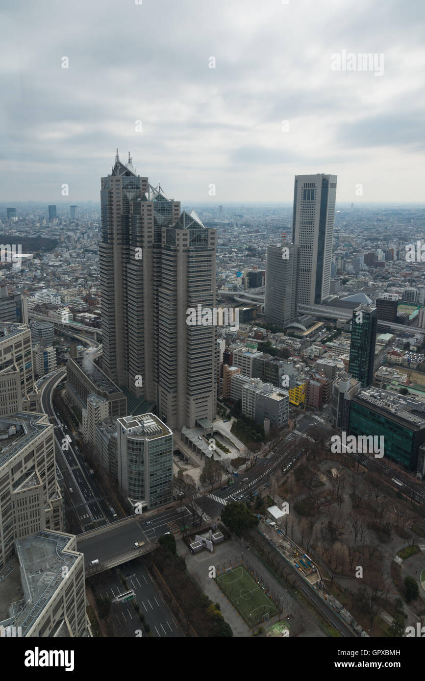 Skyscrapers in Tokyo. Photo taken from observation deck Stock Photo - Alamy