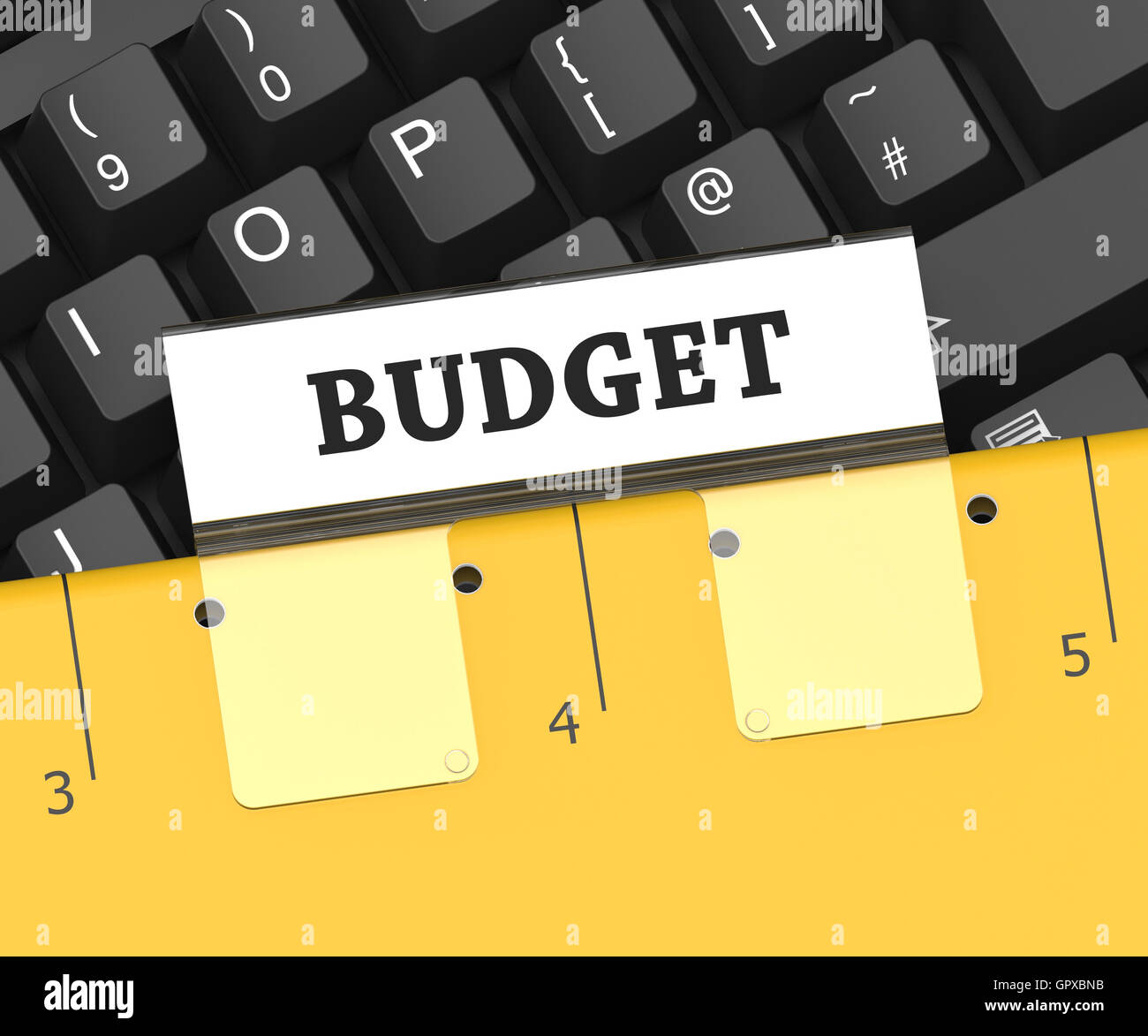 Budget File Indicating Reasonably Priced And Folder 3d Rendering Stock ...