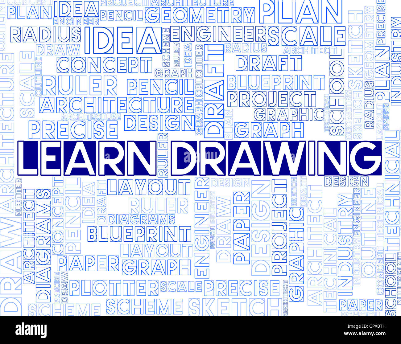 Learn Drawing Representing Learning Design And Educating Stock Photo ...