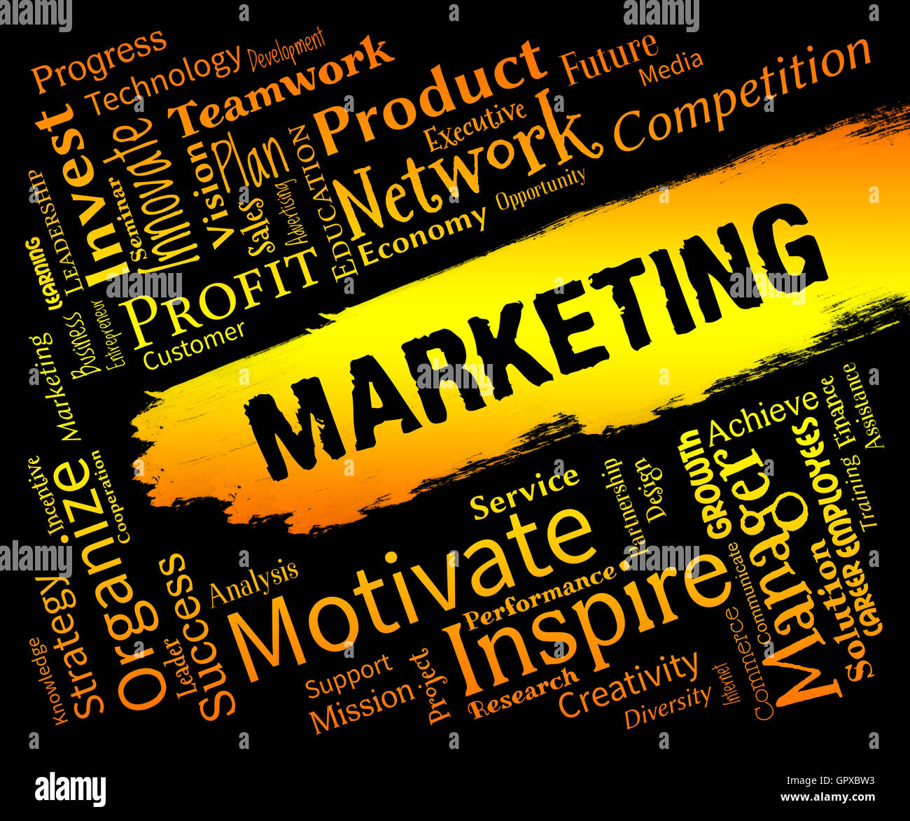 Marketing Words Representing Promotions Sales And Commerce Stock Photo ...