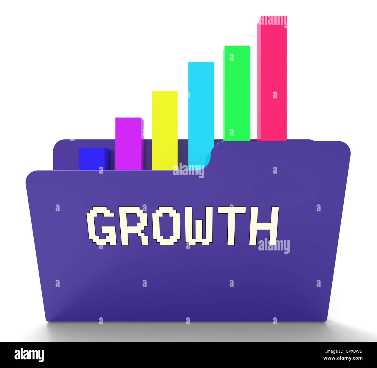 Growth File Showing Diagram Graphics And Forecast 3d Rendering Stock ...
