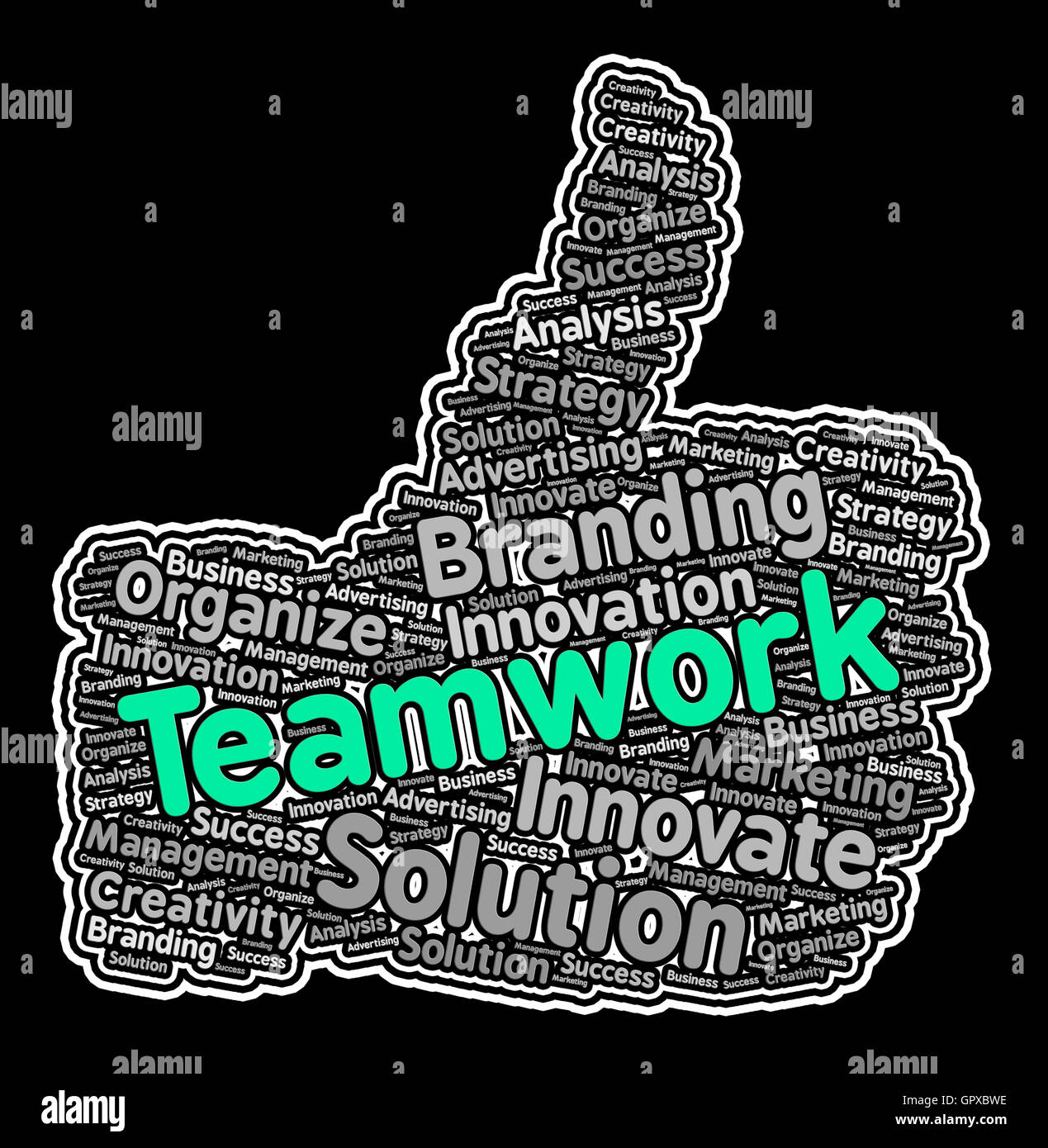 Teamwork Thumbs Up Meaning Unit Organization And Unity Stock Photo - Alamy