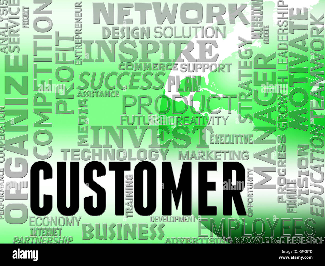 Customer Words Meaning Buyers Customers And Patronage Stock Photo - Alamy