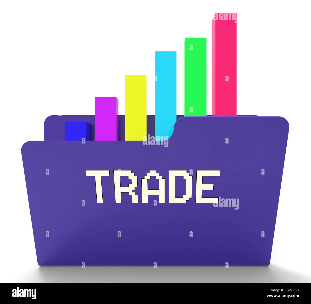 Trade File Showing Business Graph And Ecommerce 3d Rendering Stock ...