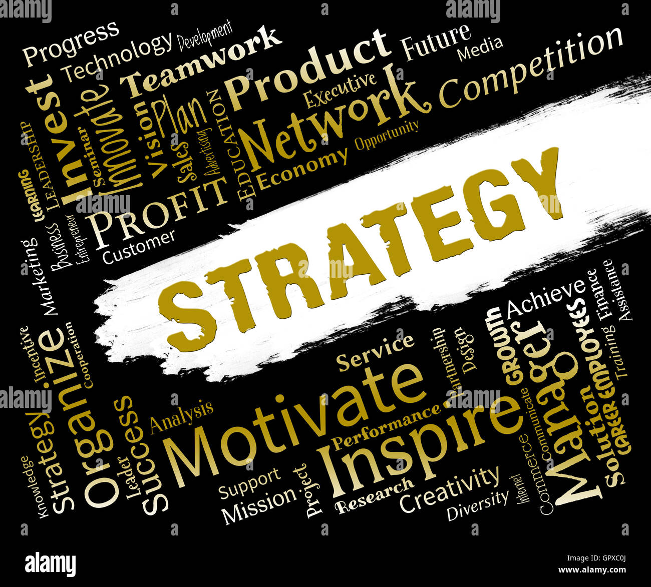 Strategy Words Indicating Tactics Tactic And Plan Stock Photo - Alamy