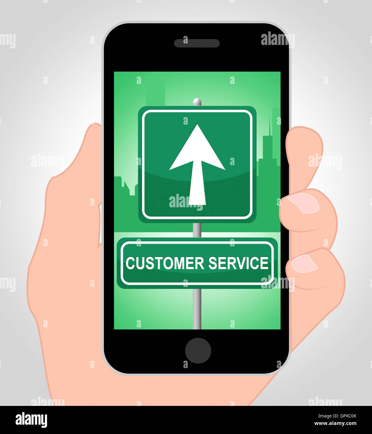 Customer Service Online Showing Mobile Phone And Helpdesk Stock Photo ...