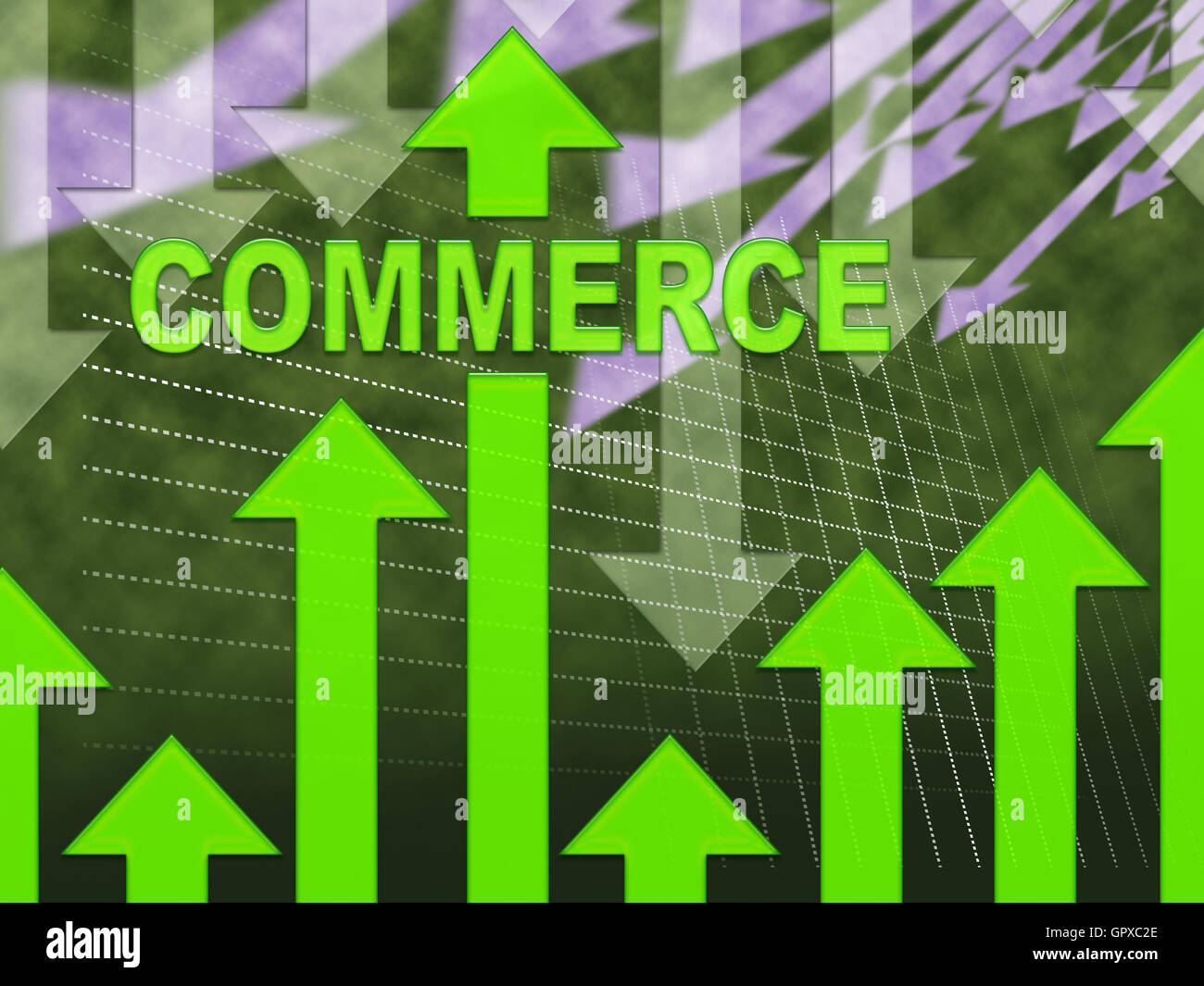 Commerce Graph Meaning Purchasing Purchases And Graphs Stock Photo - Alamy
