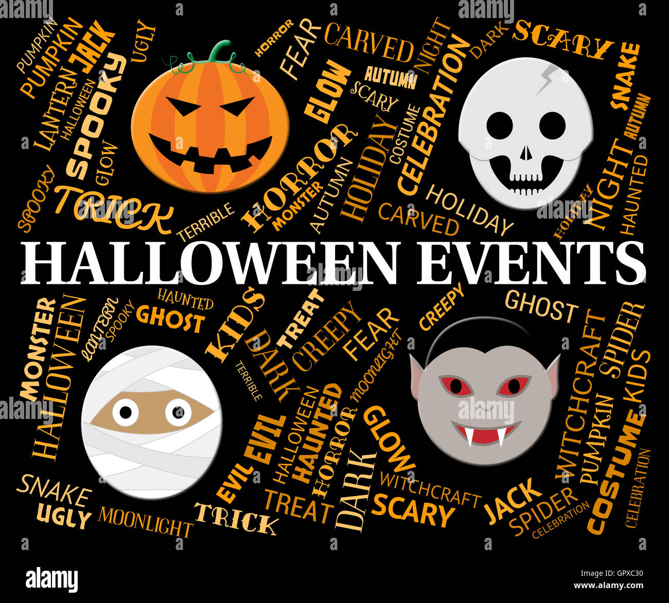 Halloween Events Representing Trick Or Treat And Happening Stock Photo ...