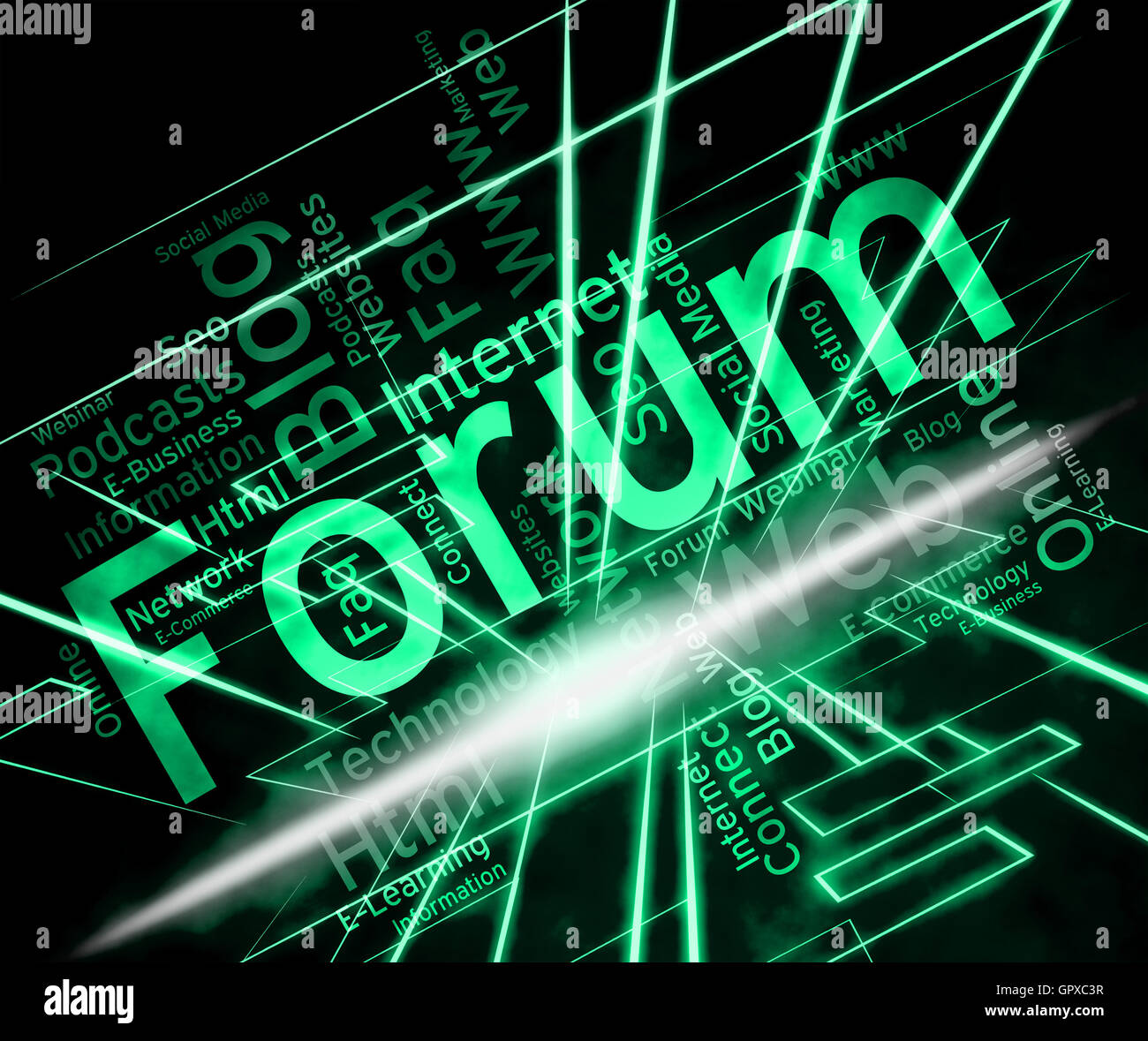 Forum Word Meaning Network Community And Discussions Stock Photo - Alamy