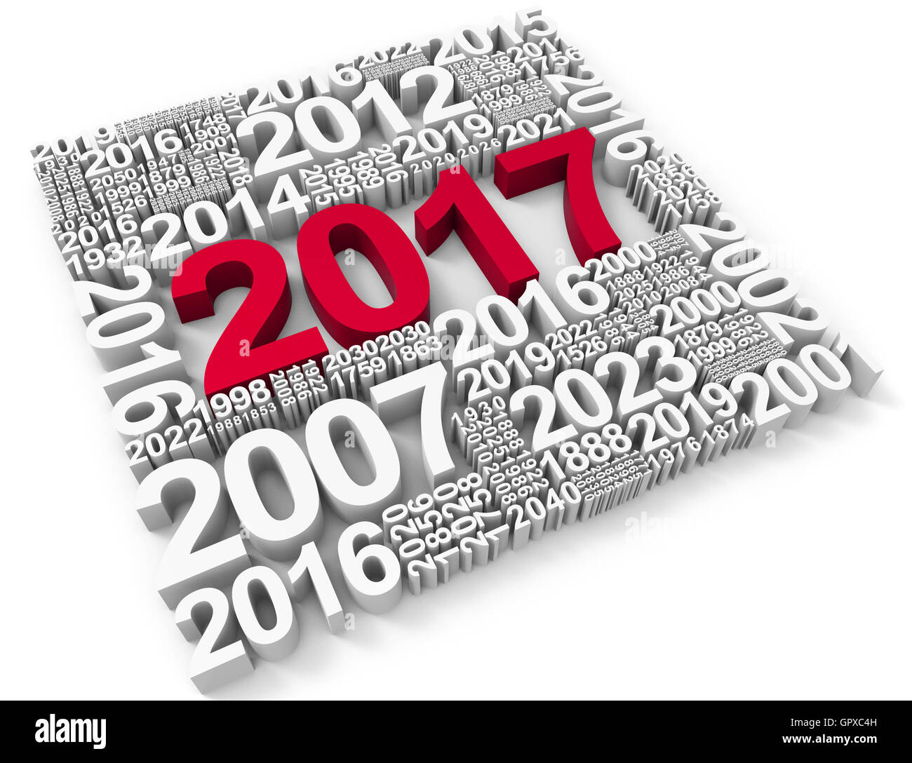 Twenty Seventeen Representing New Year And Festivities 3d Rendering ...