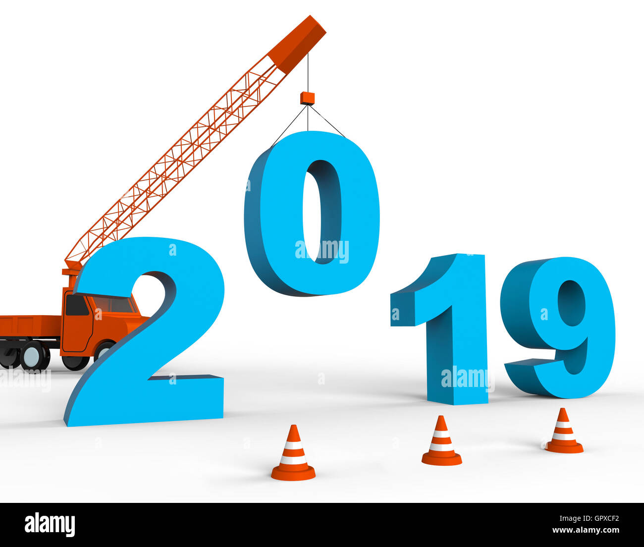 Twenty Nineteen Meaning Happy New Year And Celebrate 3d Rendering Stock ...