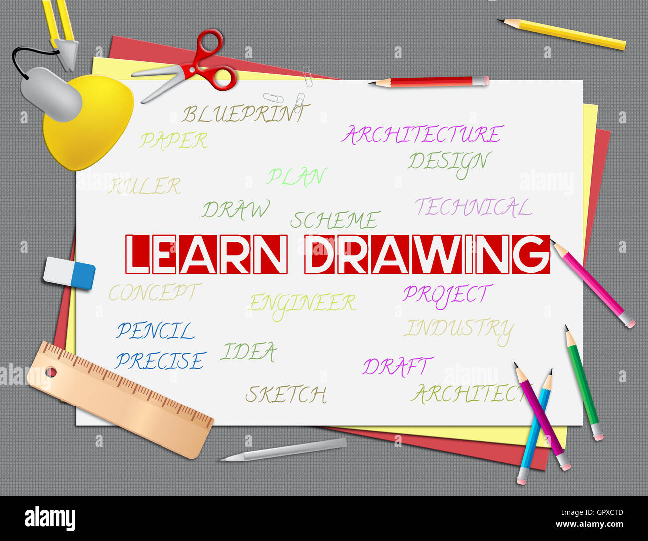 Learn Drawing Representing Education Creative And Educate Stock Photo ...