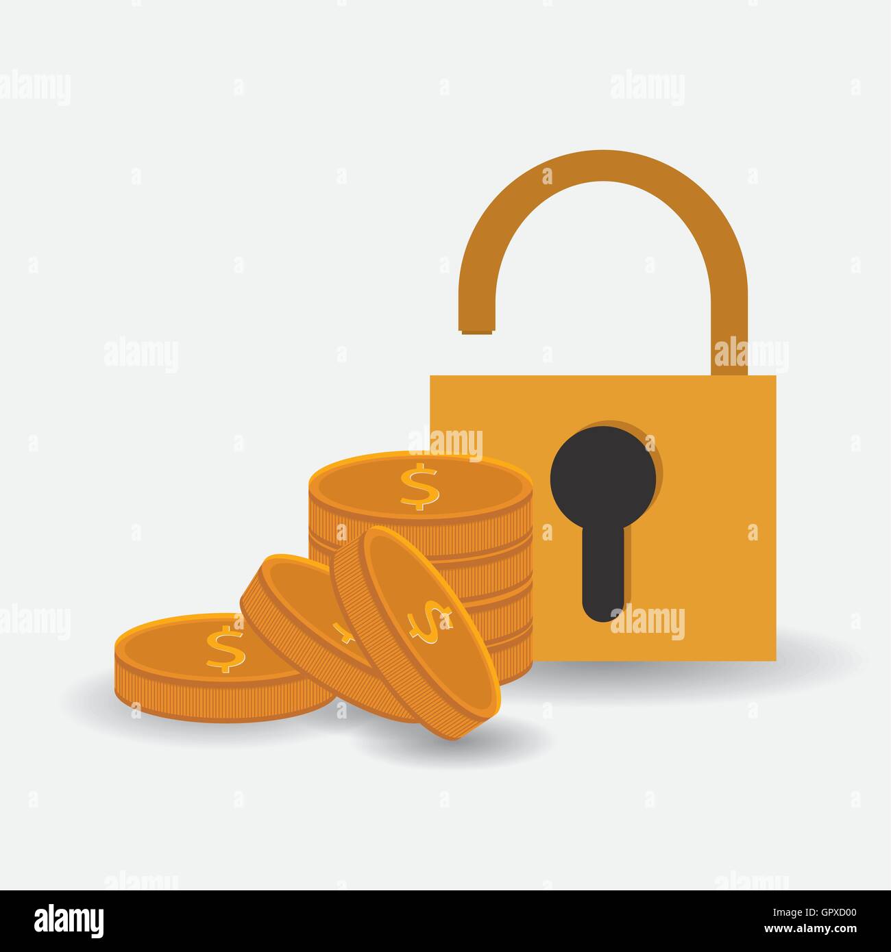 safety lock with coins system security design Stock Vector Image & Art ...