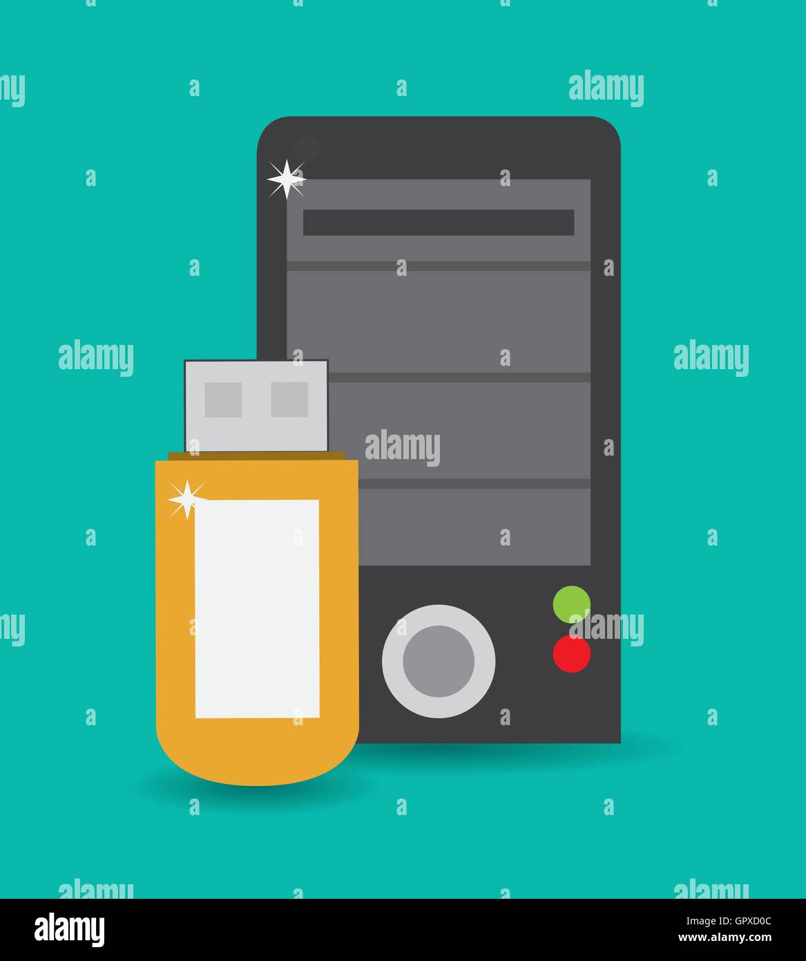 cpu and usb drive icon Stock Vector Image & Art - Alamy