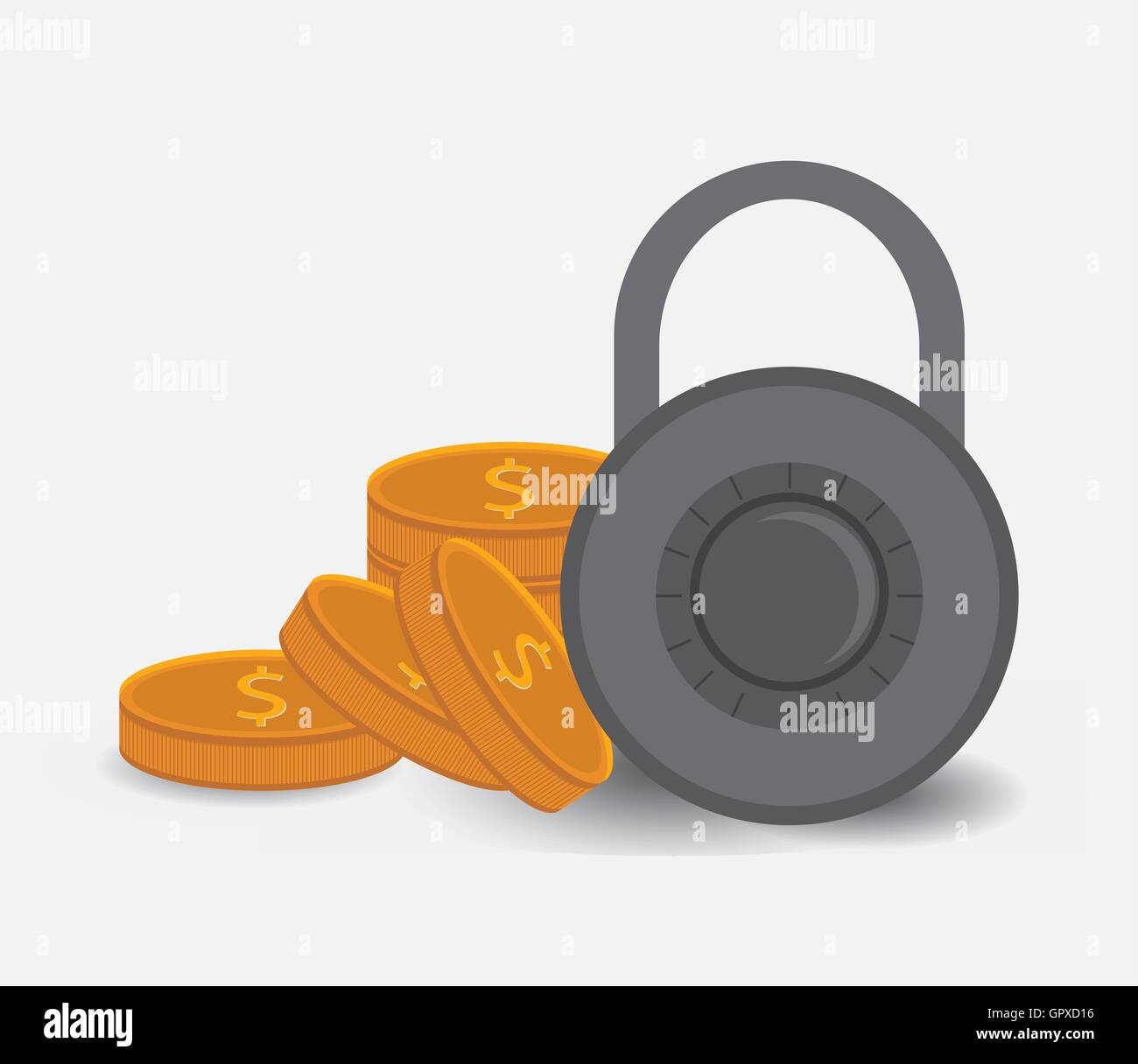 safety lock with coins system security design Stock Vector Image & Art ...