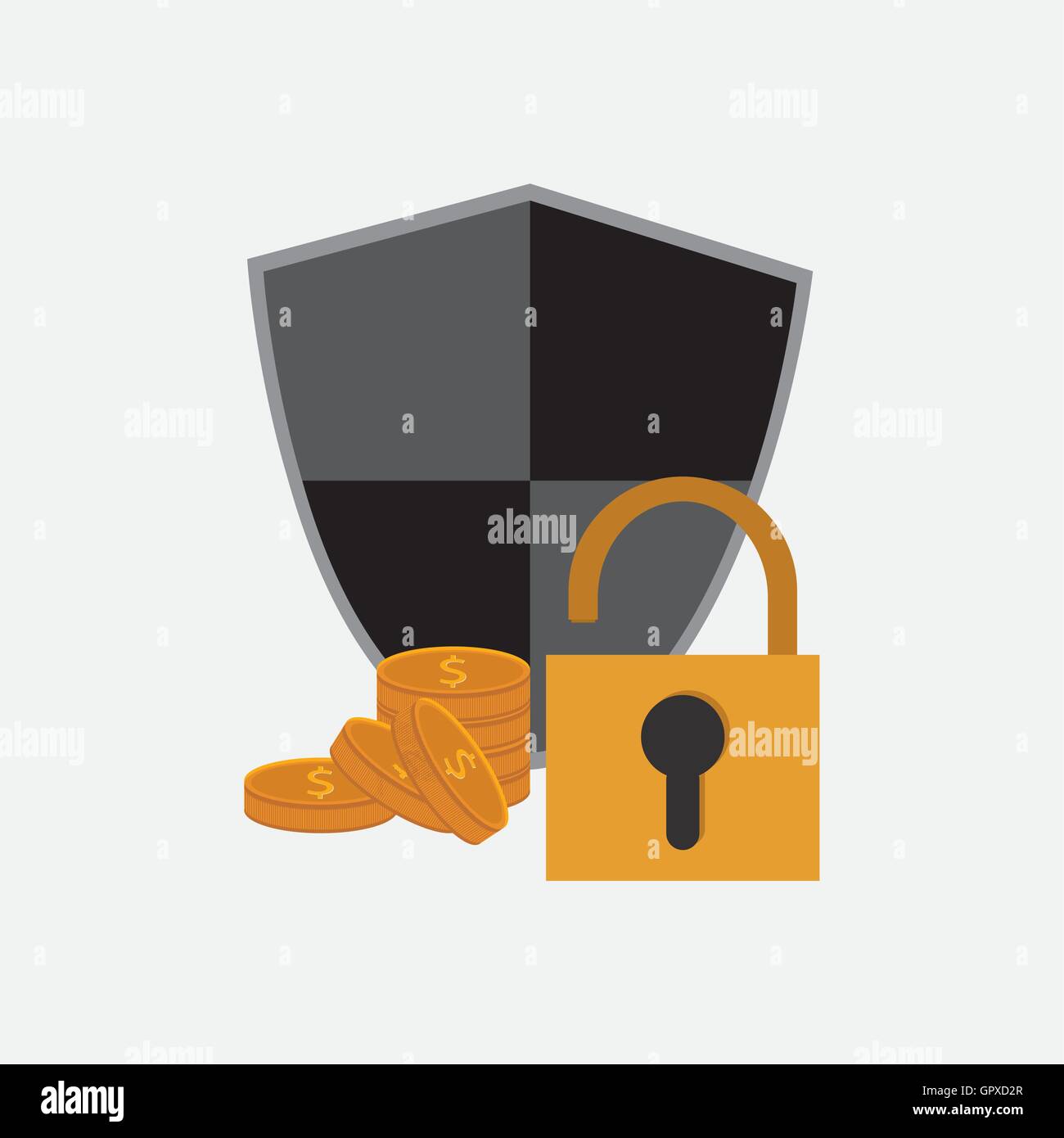 safety lock with coins system security design Stock Vector Image & Art ...