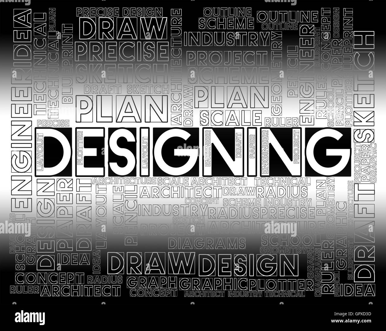 Designing Words Showing Graphic Idea And Creation Stock Photo - Alamy