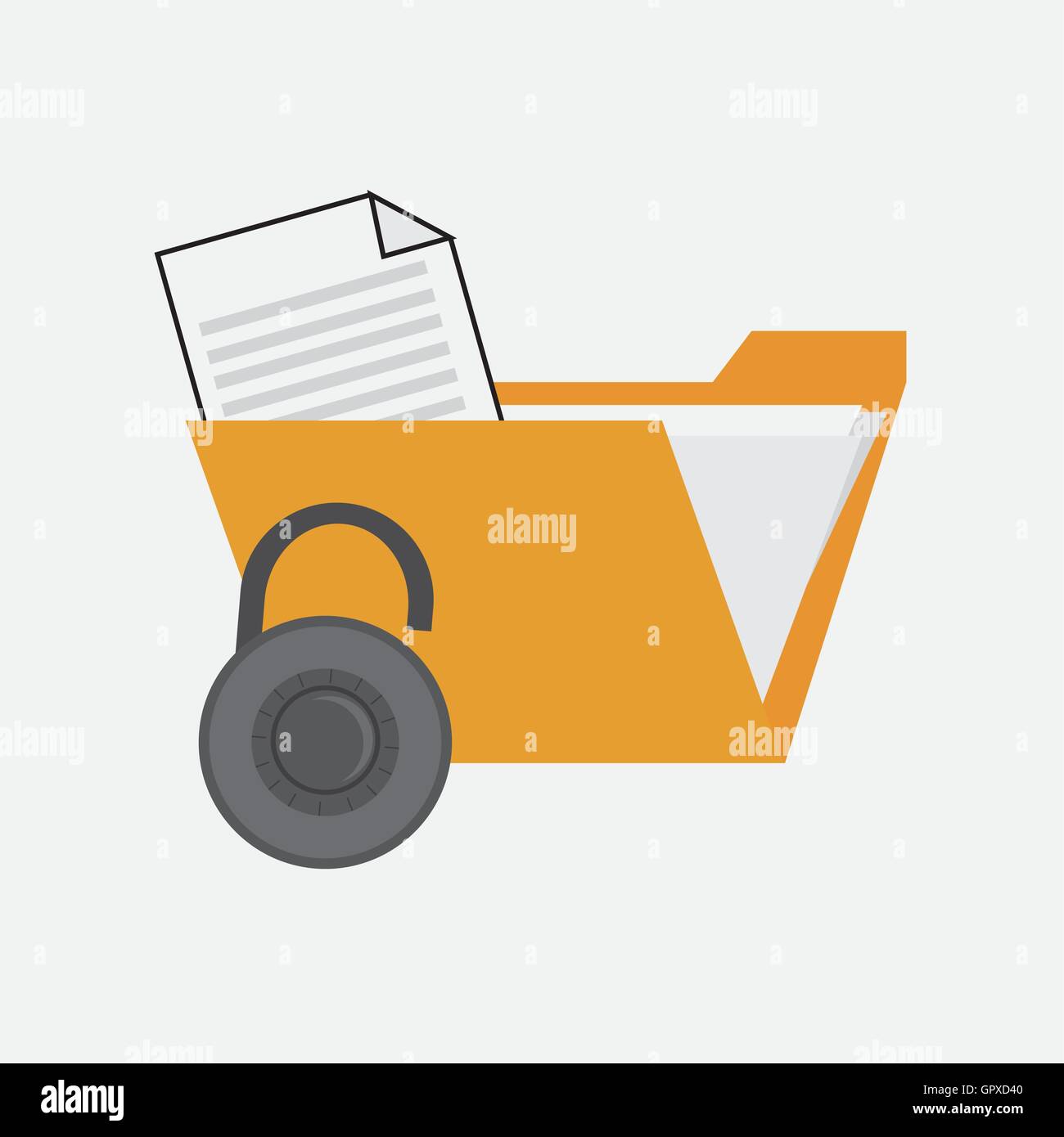 file folder and safety lock system security design Stock Vector Image ...