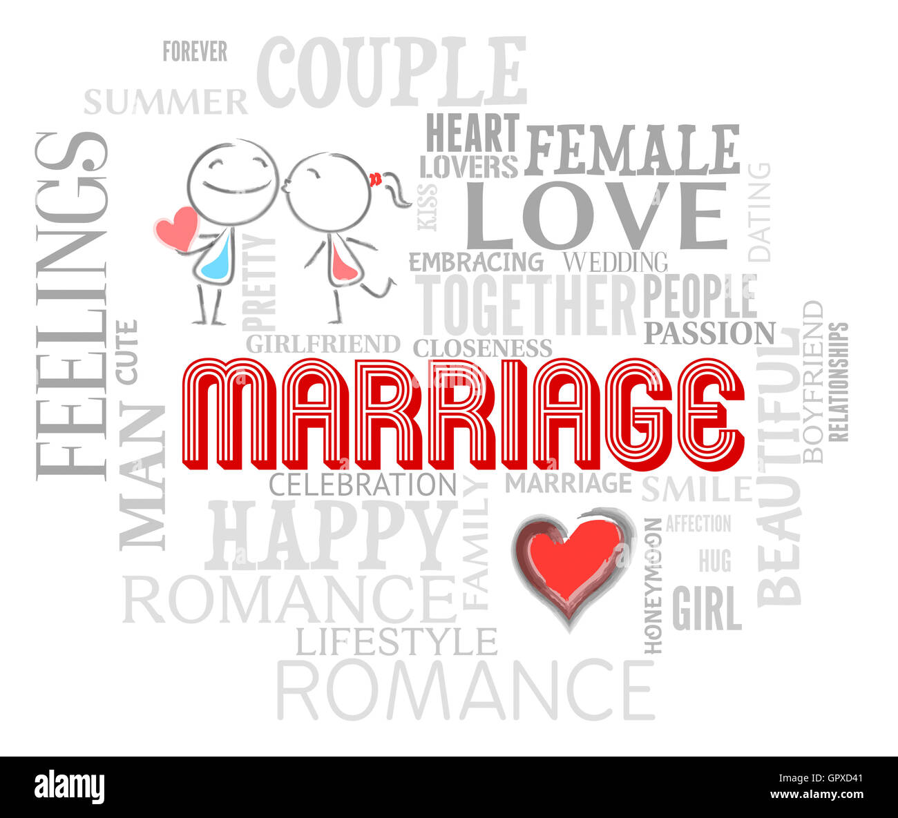Marriage Words Representing Lovers Fondness And Loved Stock Photo - Alamy