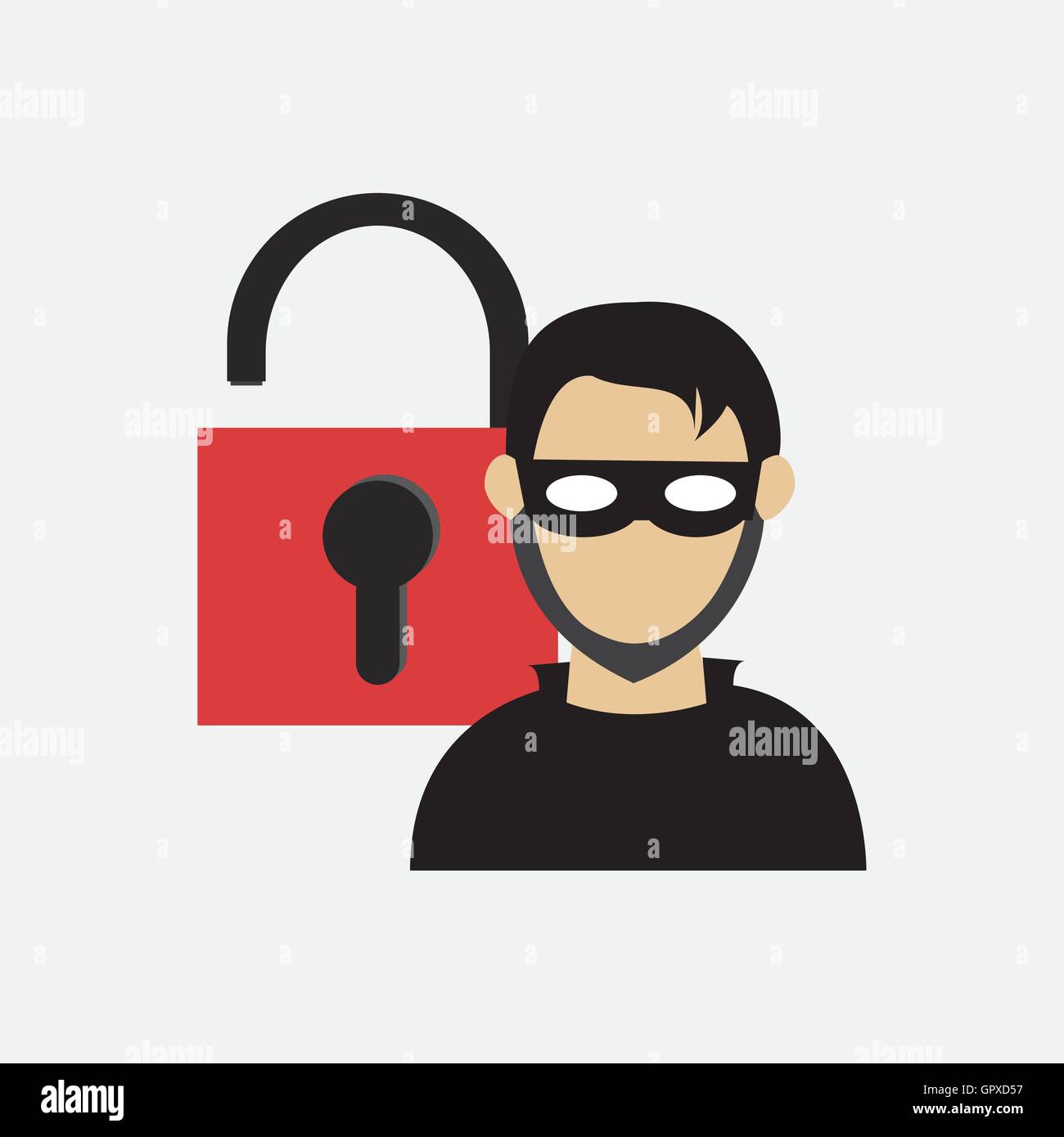 hacker with safety lock system security design Stock Vector Image & Art ...