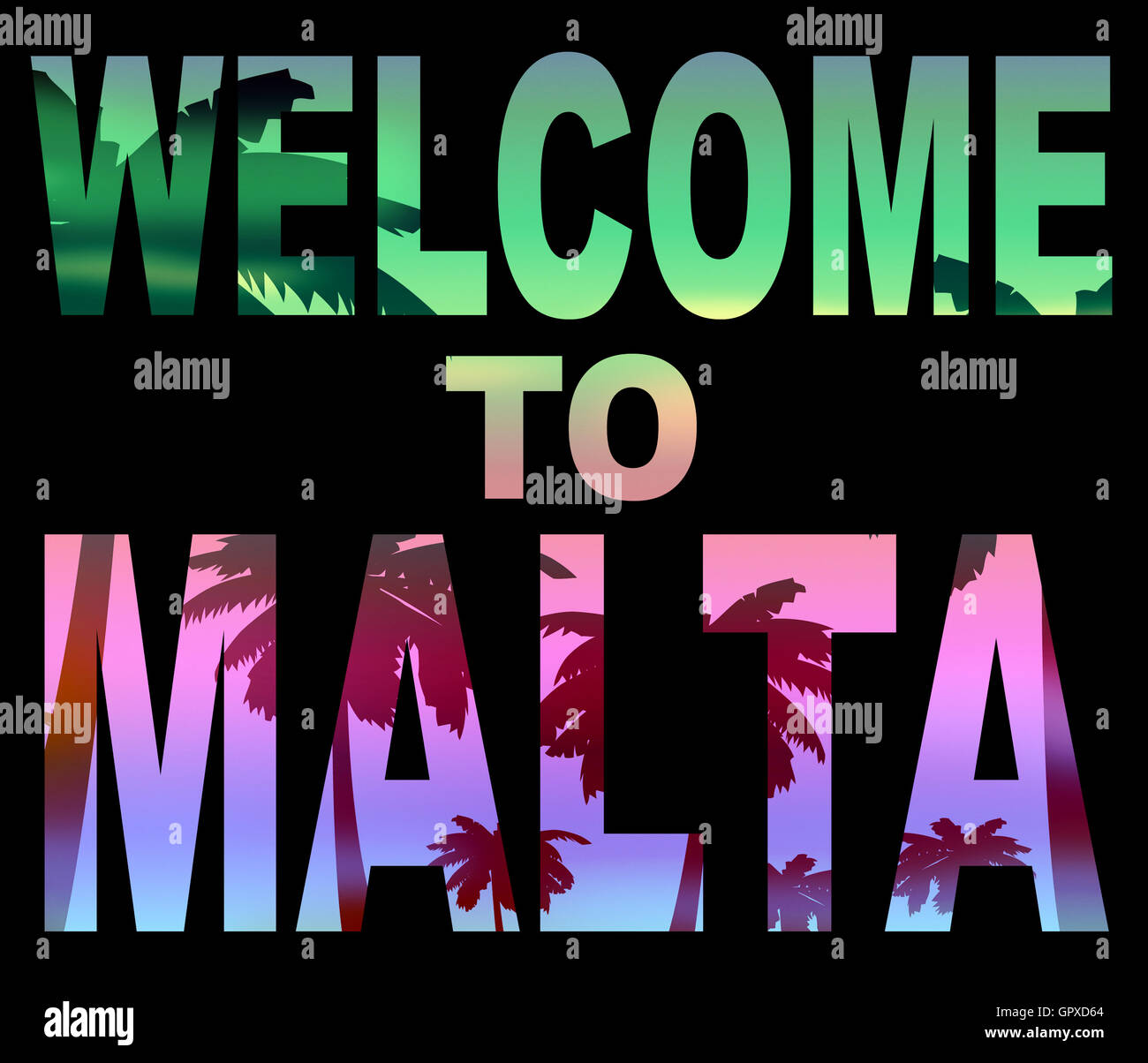 Welcome To Malta Meaning Holidays Arrival And Vacation Stock Photo - Alamy