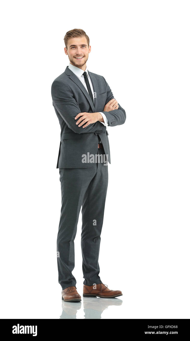 Full body of young handsome business man isolated on white backg Stock ...