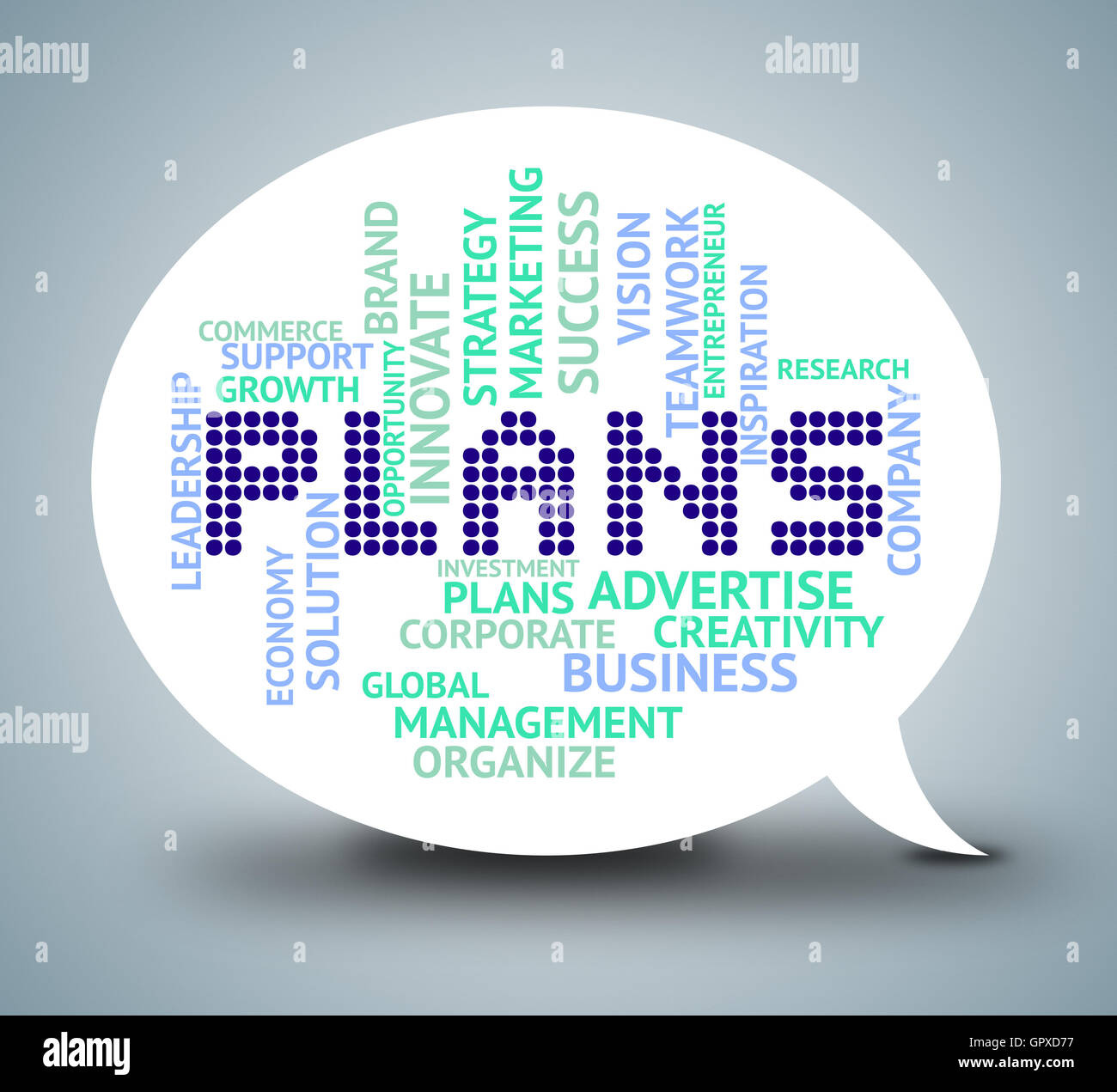 Plans Bubble Representing Goals Aim And Objective Stock Photo - Alamy