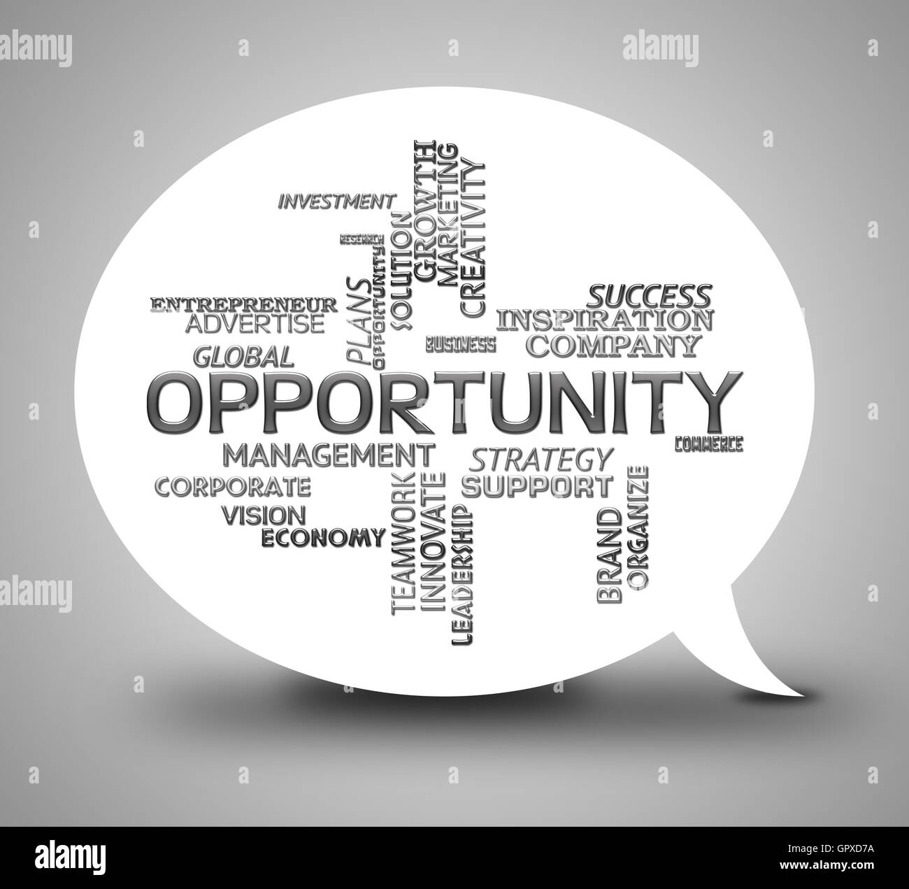 Opportunity Bubble Meaning Lucky Chance And Message Stock Photo - Alamy