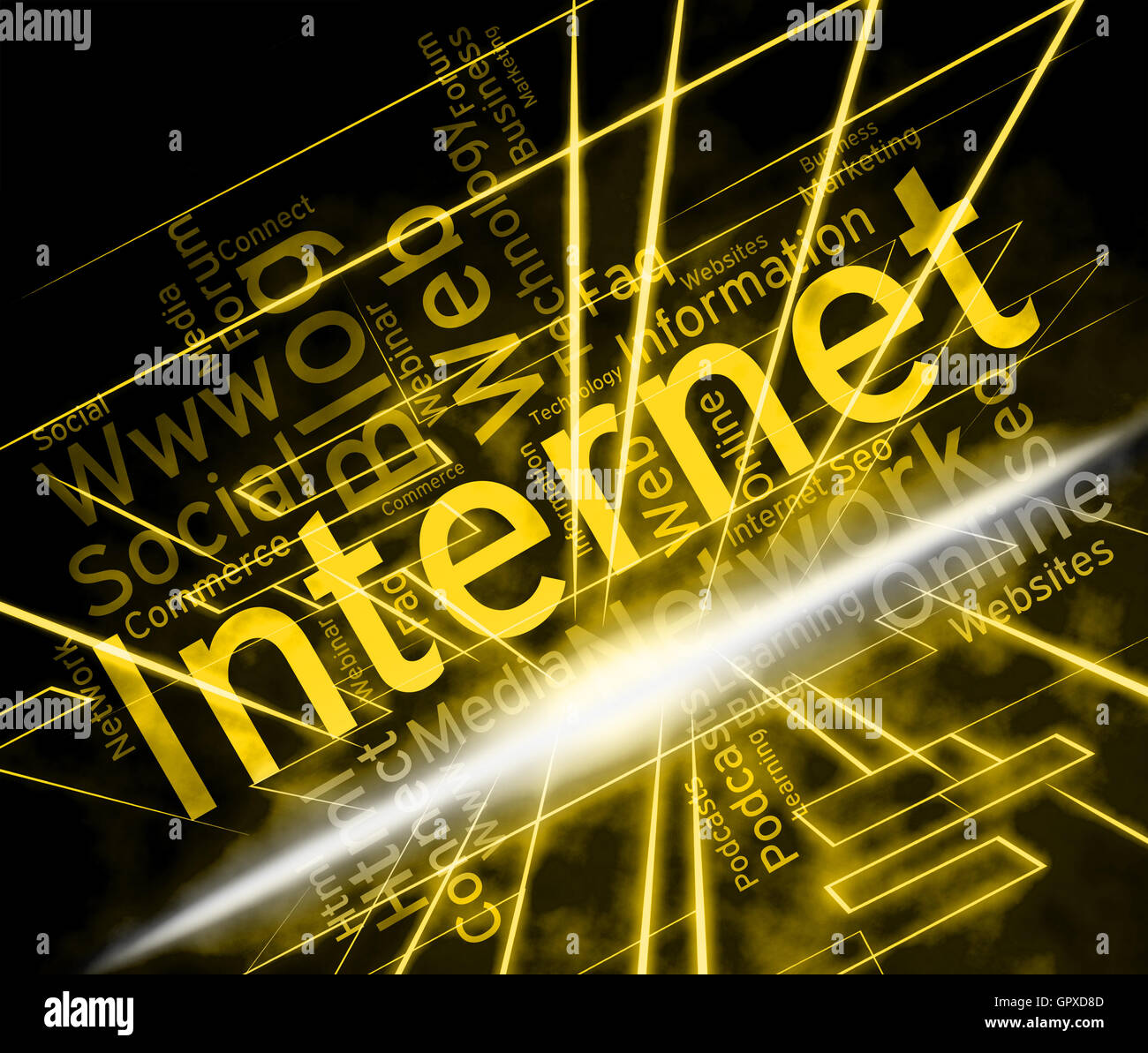 Internet Word Indicating World Wide Web And Website Stock Photo - Alamy