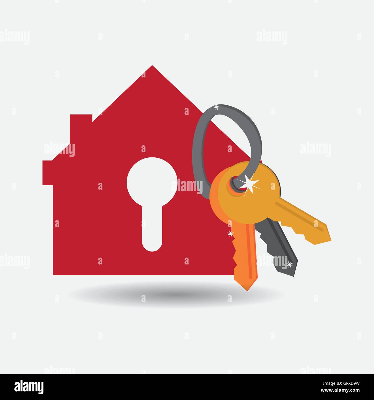 house shape safety lock and keys system security design Stock Vector ...