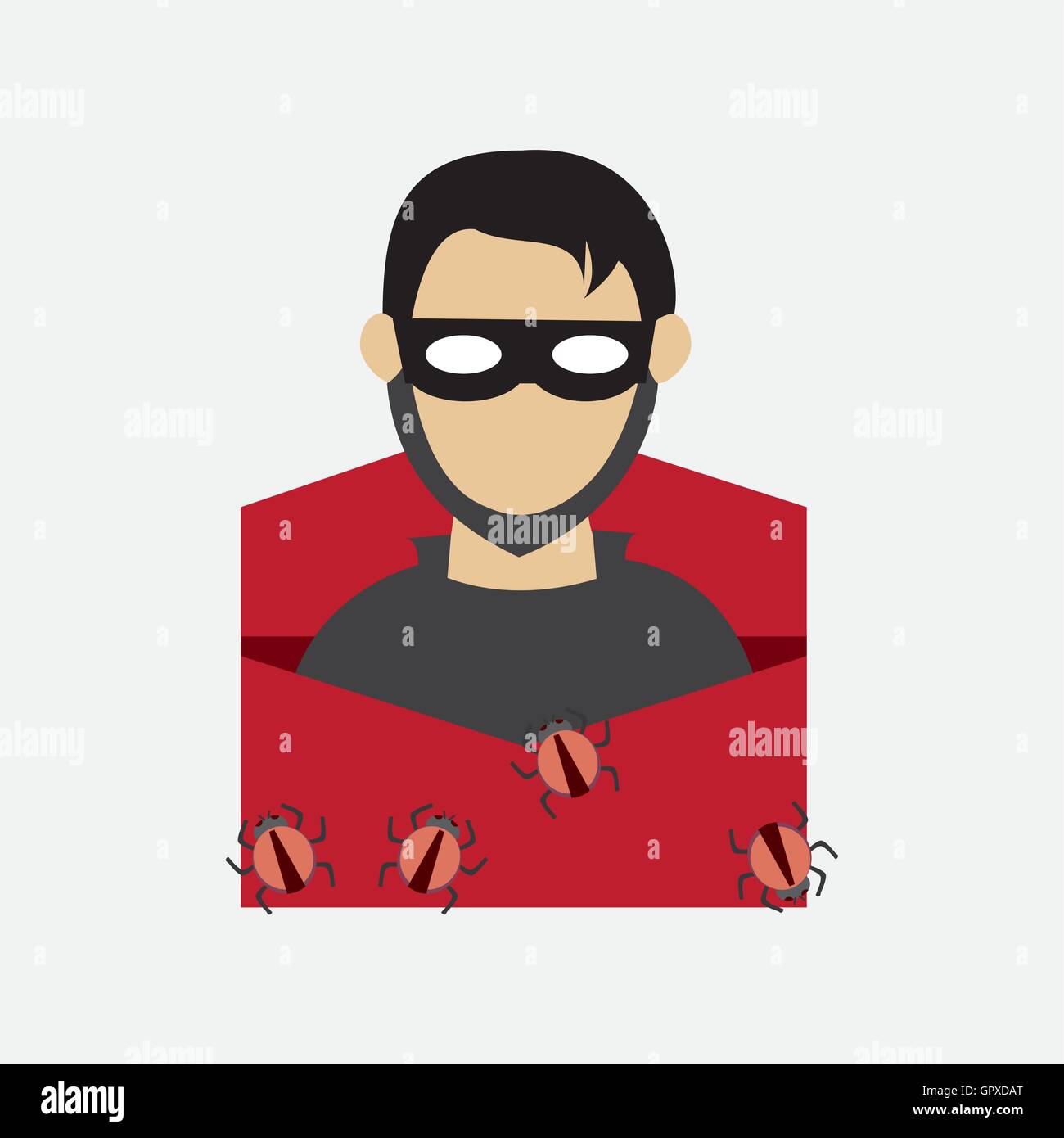hacker in virus envelope system security design Stock Vector Image ...