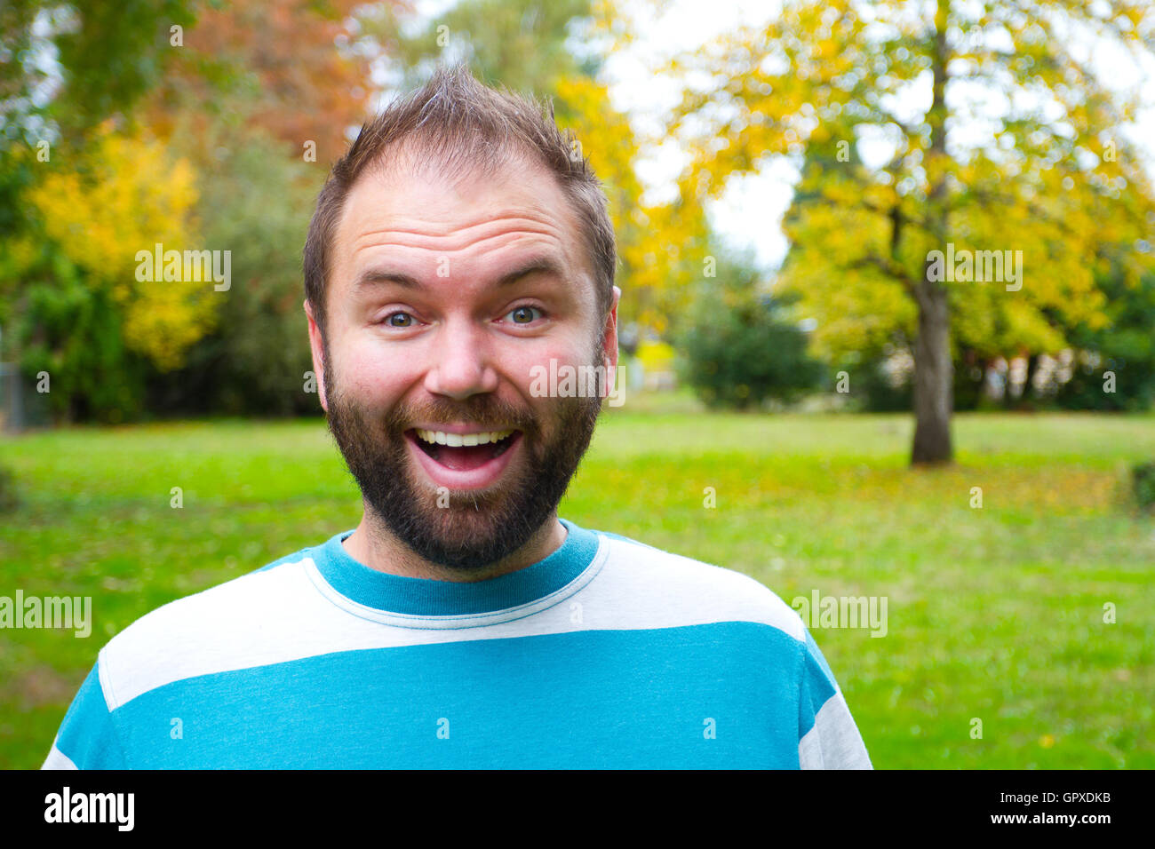 Image bearded excited man hi-res stock photography and images - Alamy