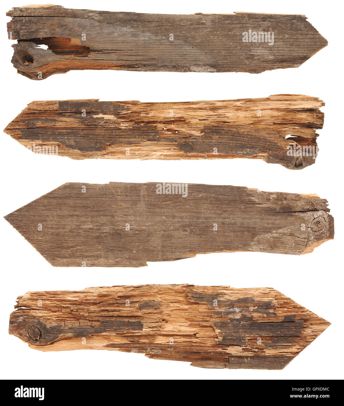 collection of wooden signs on white background Stock Photo - Alamy