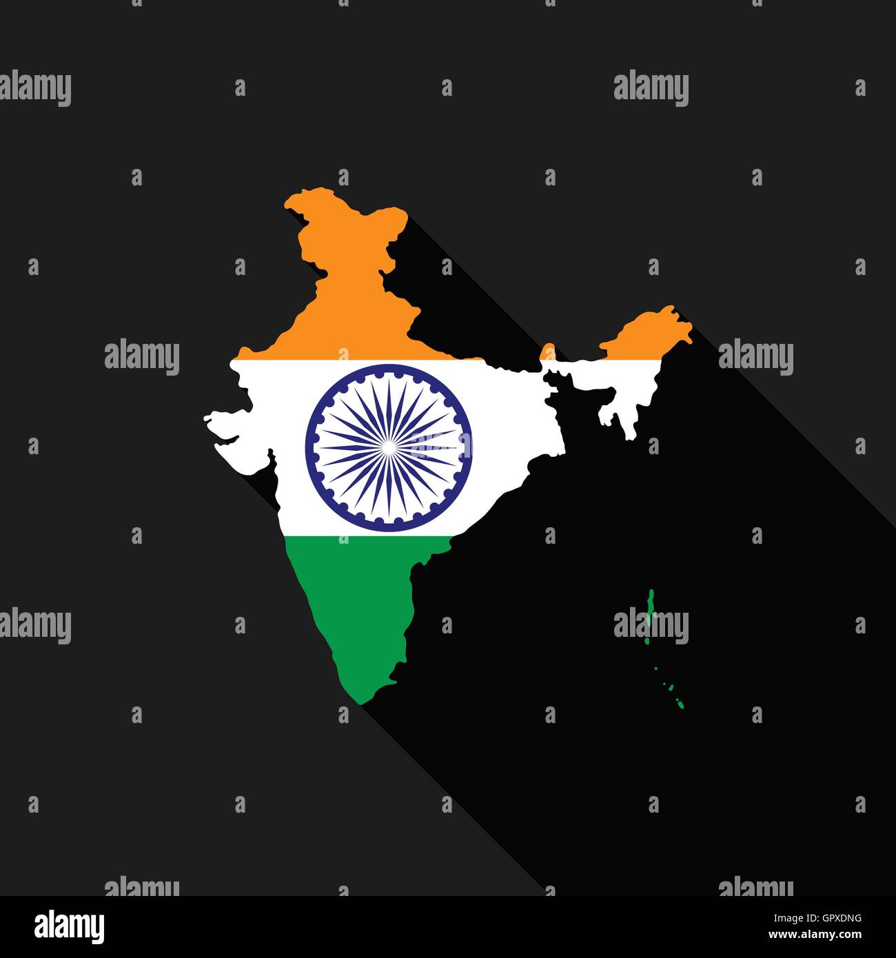 India flag map Stock Vector Images - Alamy