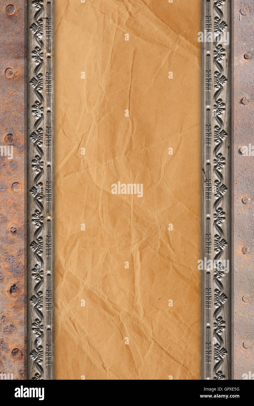 old style retro paper on wooden frame. ready for your message Stock ...