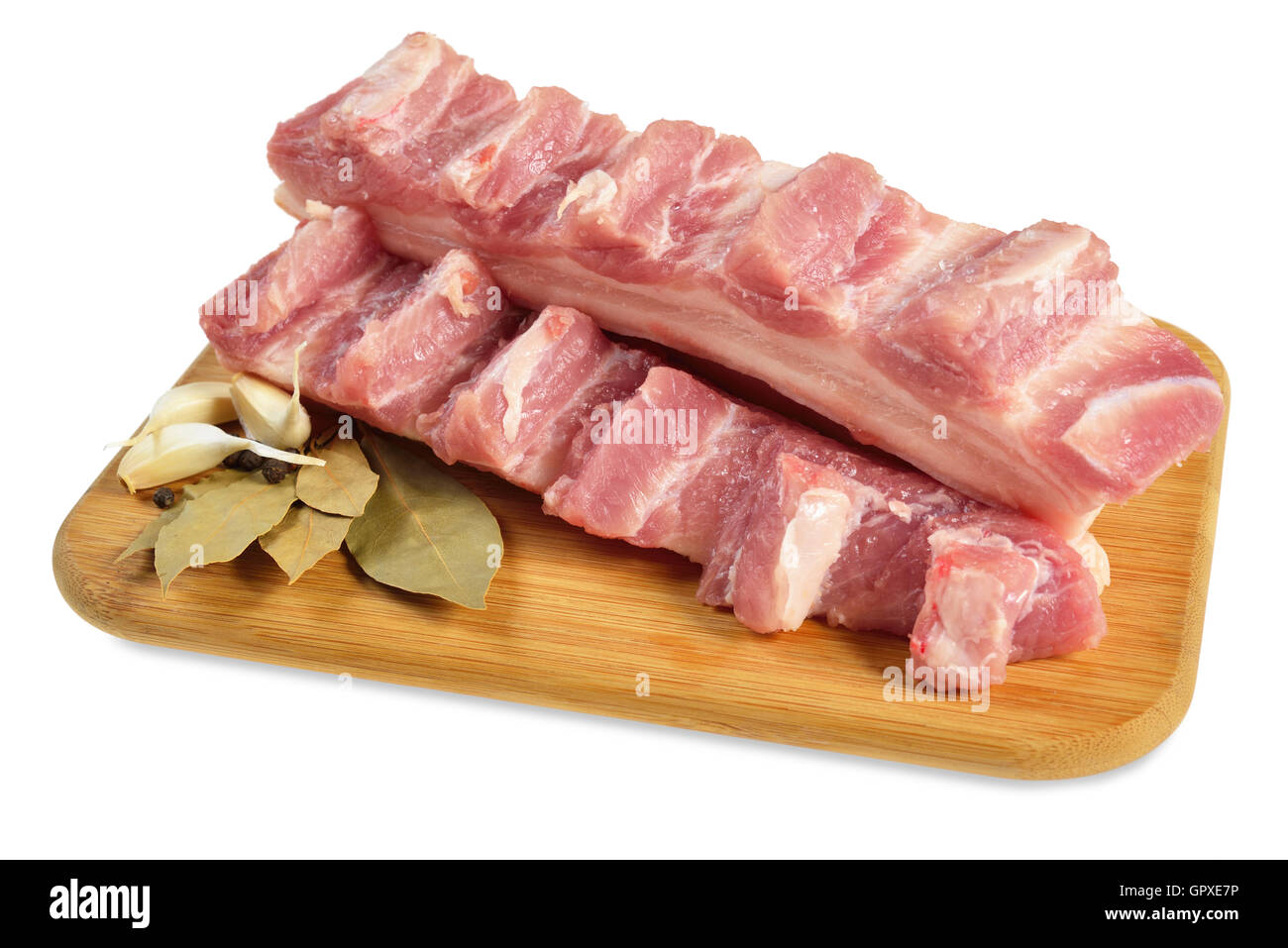 Raw bacon with ribs Stock Photo - Alamy