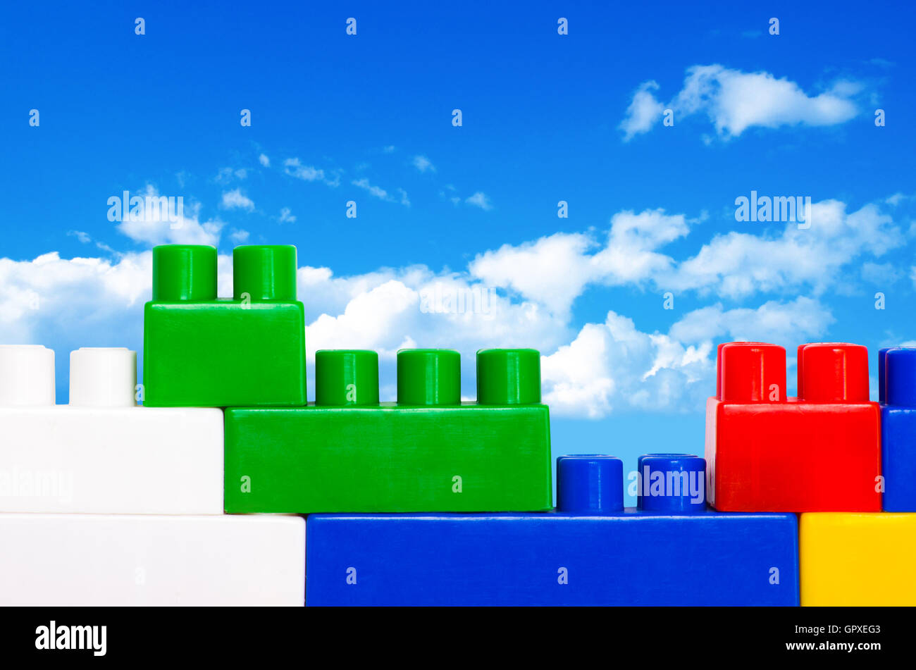 Plastic construction blocks Stock Photo - Alamy