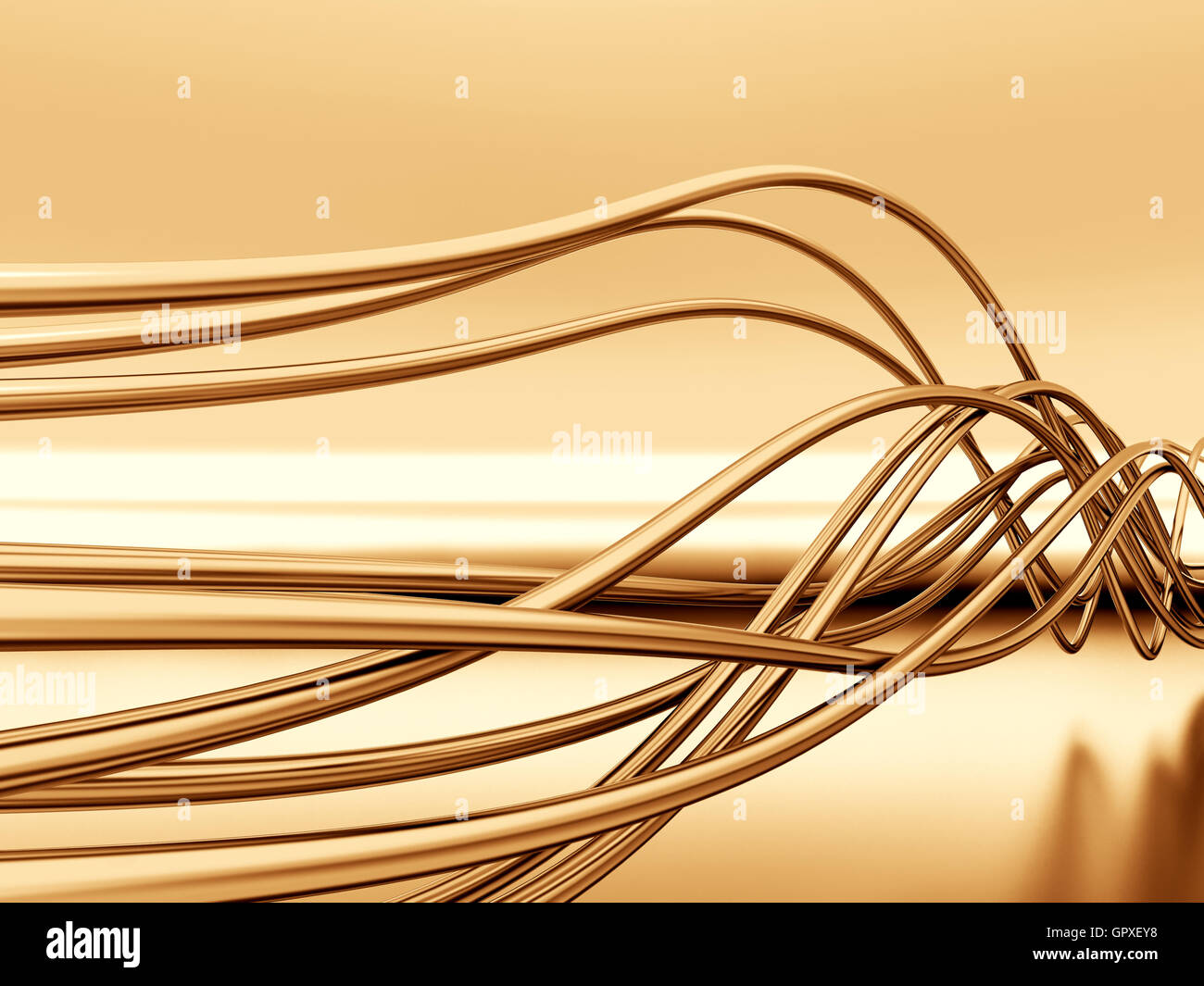 fibre-optical metal cables on a reflective background Stock Photo - Alamy