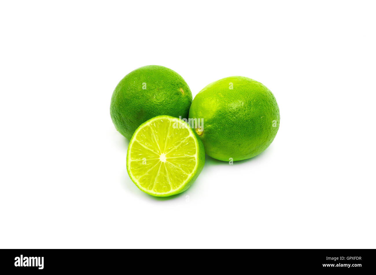 Fresh ripe lime. Isolated on white background Stock Photo - Alamy