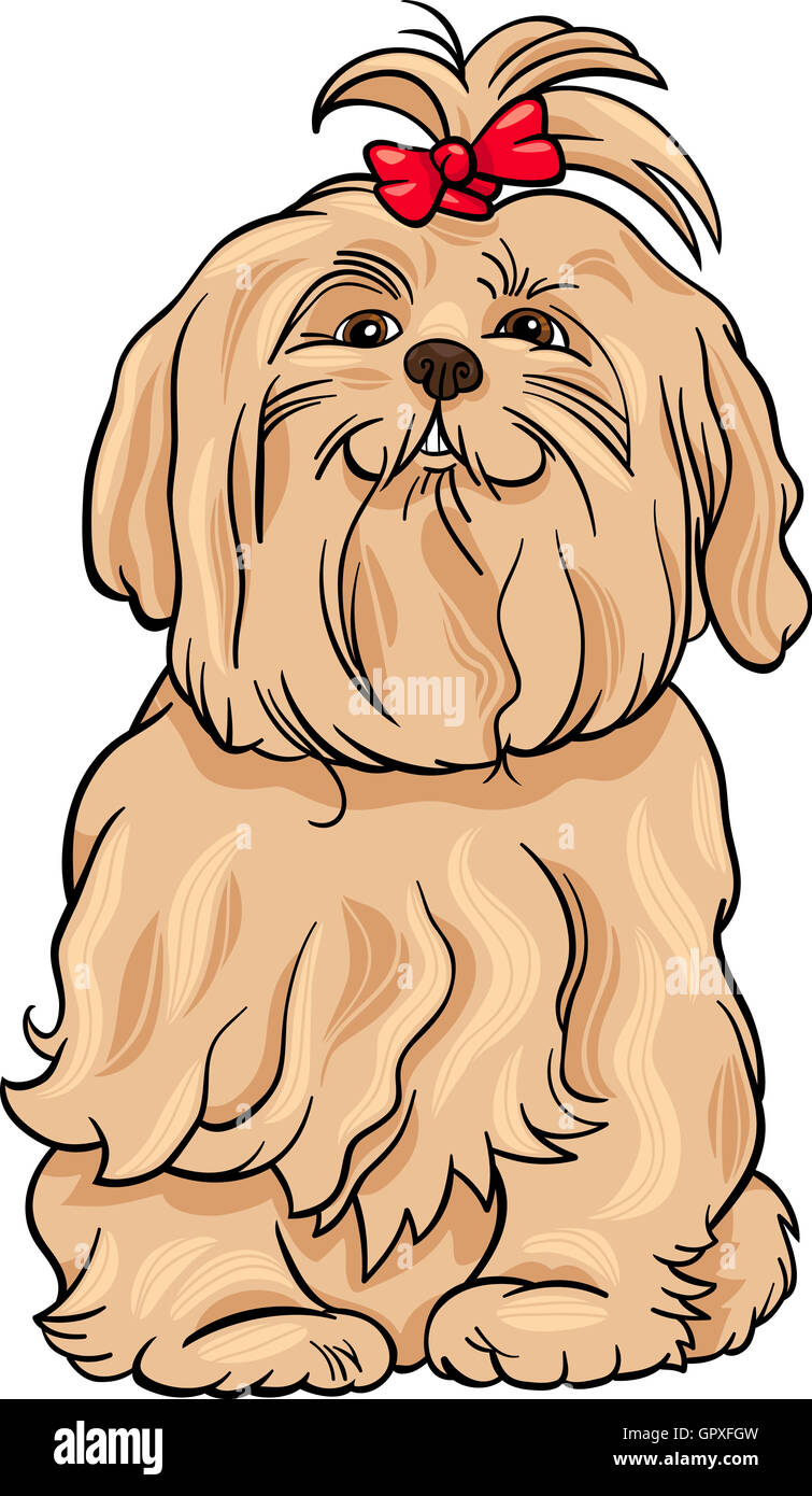 maltese dog cartoon illustration Stock Photo - Alamy