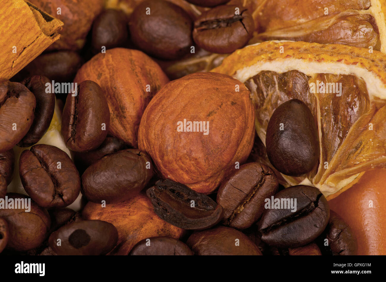 coffee beans and nuts Stock Photo - Alamy
