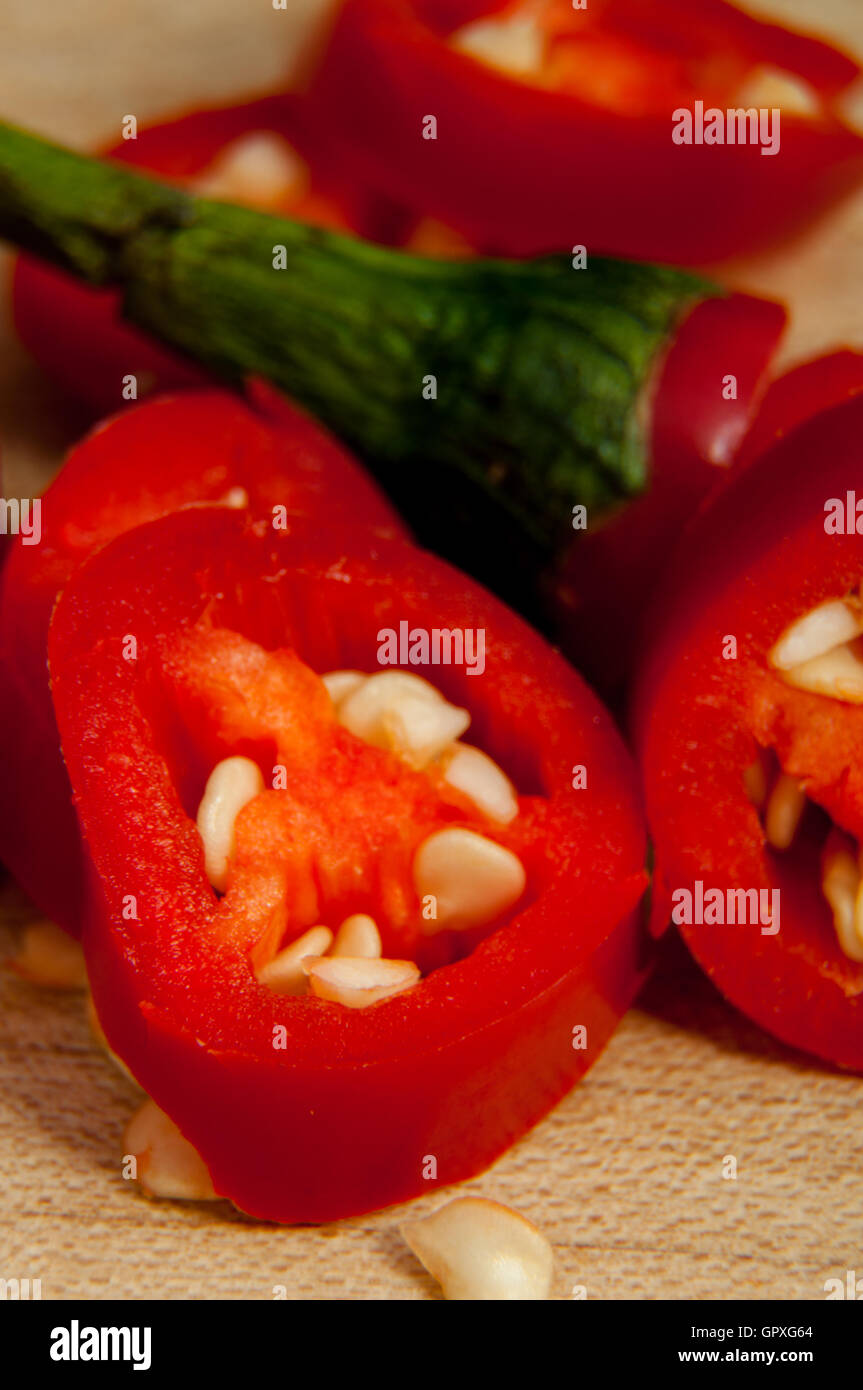 Slice chilli pepper Stock Photo - Alamy