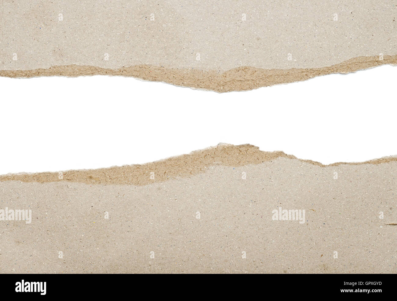 ripped recycle paper with space on white Stock Photo - Alamy