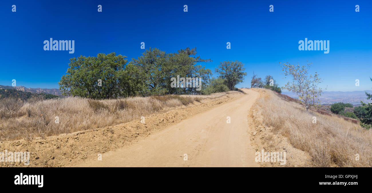 Hilltop road in mountain wilderness in southern California Stock Photo ...