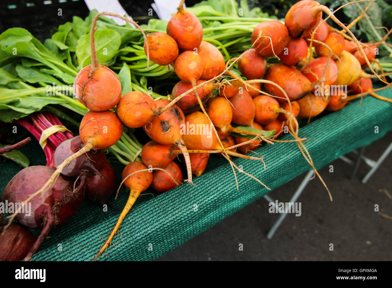 Root vegetables at an outdoor market Stock Photo - Alamy