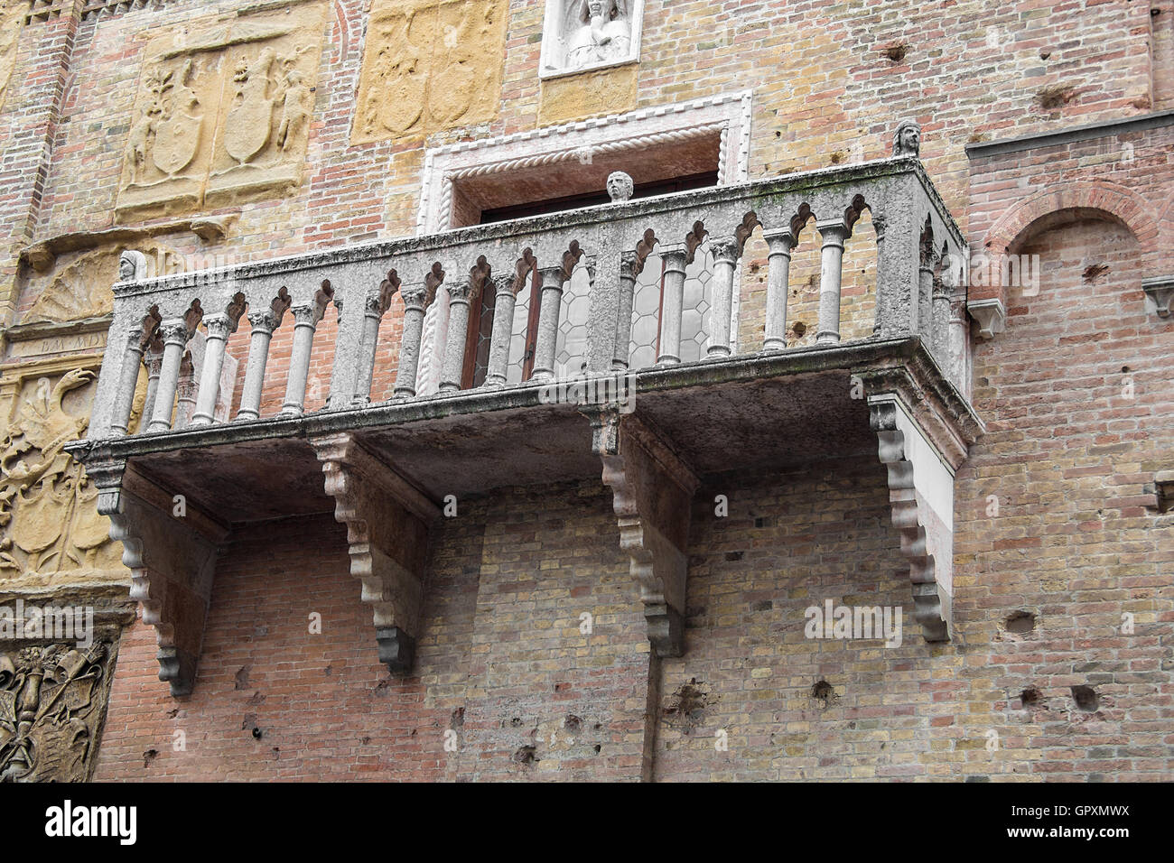 exterior of an old building window and balcony Stock Photo - Alamy
