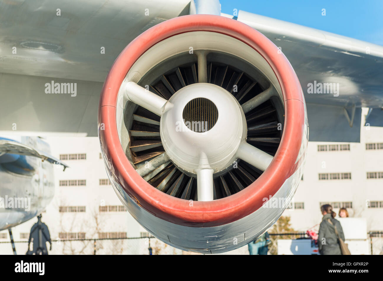 The USS Midway Museum Exhibition of World War II aircraft engines. the ...