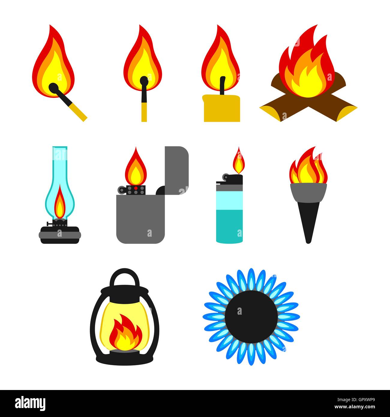 Torch fire flame lantern Cut Out Stock Images & Pictures - Alamy
