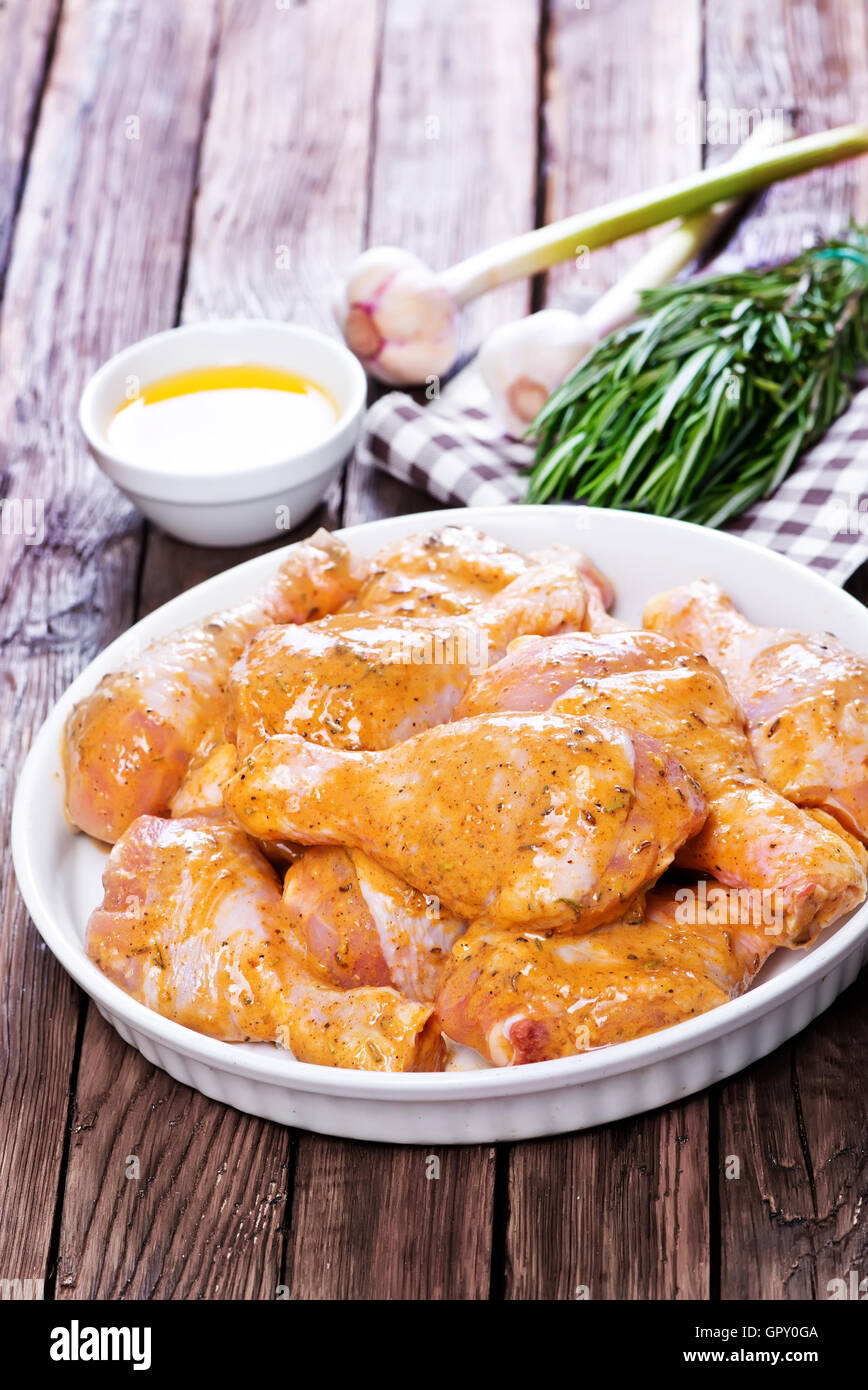 chicken legs with aroma spice and marinad Stock Photo - Alamy
